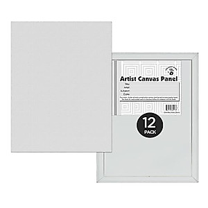 Creative Mark Cotton Canvas Panels 12 Pack - 8x16 - Professional Quality Fine Weave Acrylic Primed Artist Canvas Boards for Painting, Acrylics, Studios, & More