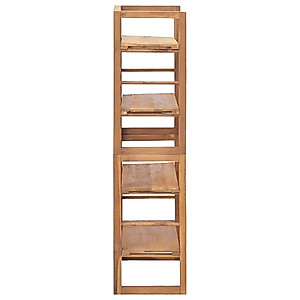 vidaXL Solid Teak Wood Shelving Unit 23.6"x11.8"x47.2" – Adjustable Shelves - Colonial Style - Indoor Storage - Ideal for Home & Office Use - Brown'