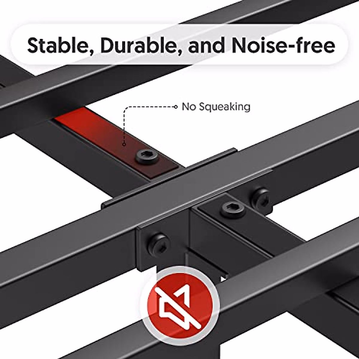 Nazhura Metal Queen Size Bed Frame Steady Platform with Engineered Wooden Headboard/Footboard (Queen)