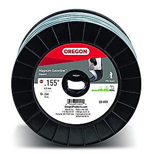 Oregon 22-855 Heavy-Duty Professional Magnum Gatorline Square String Trimmer Line .155-Inch Diameter 3-Pound Spool, Gray
