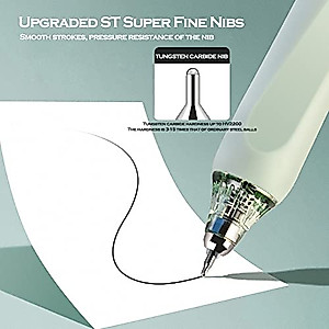 DUNBONG Retractable 0.5mm Porous Point Pen, metal clip, non-slip pen holder, Black ink gel pens, Box of 6 Pens (6)