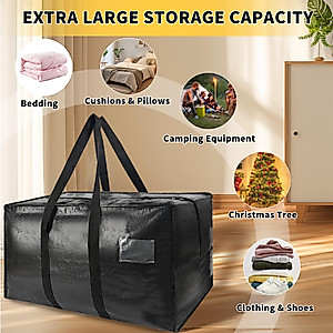 Heavy Duty Extra Large Moving Bags,58 Gallon Jumbo Packing Bags,Huge Moving Storage Bags with Strong Zippers & Carrying Handles,Reusable Big Moving Storage Totes for College Dorm Travel 1Pack