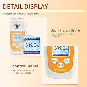 0-93% Brix Meter,Suger Tester,High Range Digital Brix Refractometer with ATC for Honey,Maple Syrup,Fruit,Beverages,Juice,Molasses,Sugary Drink,Suger Content Measurement