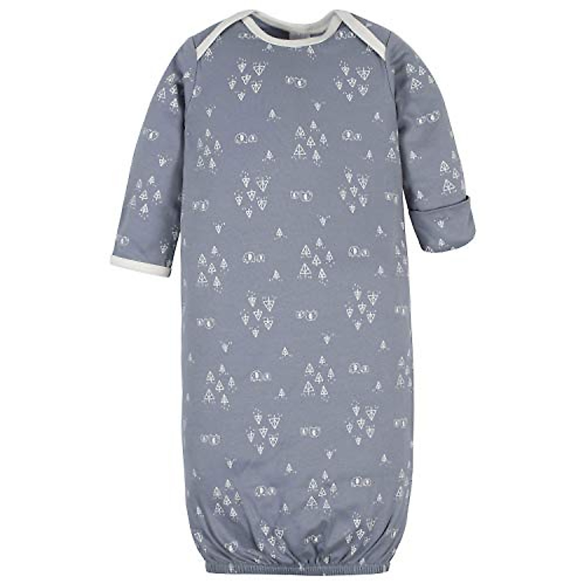 Gerber Baby Boys 4-Piece Gown and Cap Set, Wild Guy Grey, 0-6 Months