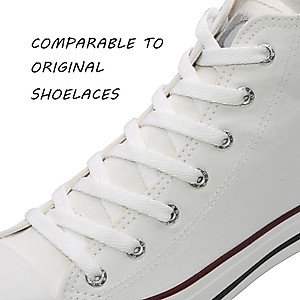 VSUDO 47" Flat White Shoe Laces for Sneakers, White Shoelaces for Sneakers, White Shoe Strings for Sneakers, White Replacements Sneakers Shoe Laces for Women or Men (1 Pair-White-120CM)