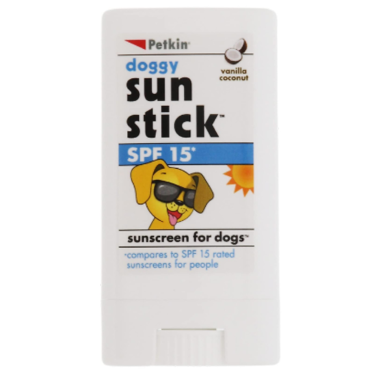 Petkin Dog Sunscreen Sunstick, 2 Pack – Sunscreen for Dogs and Puppies, SPF 15 – Simply Rub on Anytime for Instant Sun Protection – Vanilla Coconut Scent, .5 oz Net Weight – Ideal for Travel