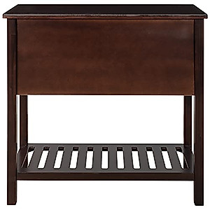 Merax Espresso Modern Wood Cabinet with 4 Drawers and Storage Shelf Buffet Coffee Bar Table for Living Dinning Room Kitchen, Type 10