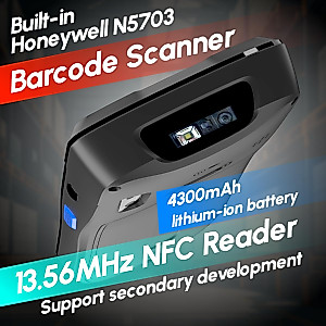 Rayoungtek Android Barcode Scanner Built-in HW N5703 1D/2D/QR Scan Engine, NFC Reader, Rugged Android 12 4G WiFi Wireless Handheld Moible Computer PDA Data Terminal for Inventory Warehouse WMS