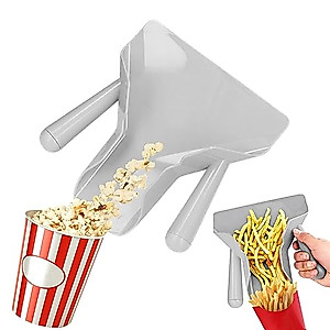 Popcorn Scoop, French Fry Scooper Scoop,Quick Fill Popcorn for Popcorn Machine, Speed Hand Scoop with Dual Handle, Ideal Popcorn Supplies for Popcorn Machine, Commercial & Home Use