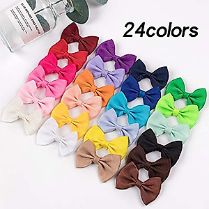 XIMA 48PCS(24pairs) Dog's Hair Bows Clips,Small Handmade Hair Accessories Bow Pet Puppy for Doggies Cat Kitten Rabbit Grooming Accessories (Mixcolors-48pcs Bows Hair Clip)