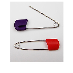 All in ONE Colorful Plastic Head Safety Pins Diaper Nappy Pins Safety Hold Clip Locking Cloth (54mm)