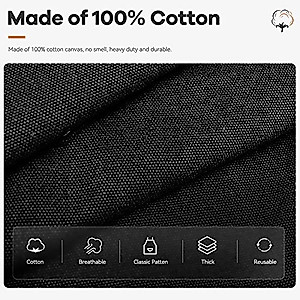 NLUS Chef Apron for Men, Heavy Duty Cotton Canvas Apron Cross Back Apron with Adjustable Straps and Large Pockets