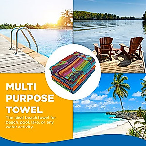 Ben Kaufman Terry Beach & Pool Towel - Large Cotton Towels - Soft & Absorbant - Assorted Colors - 30” x 60” - 4 Pack