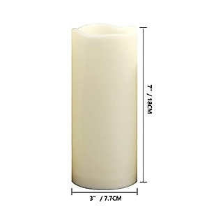 EZiKitchen 3 Pack Outdoor Battery Operated Candles with Timer Waterproof Led Flickering Candles Flameless Pillar Lights for Party/Lantern/Patio/Wedding/Garden,Cream White,3x7 Inch