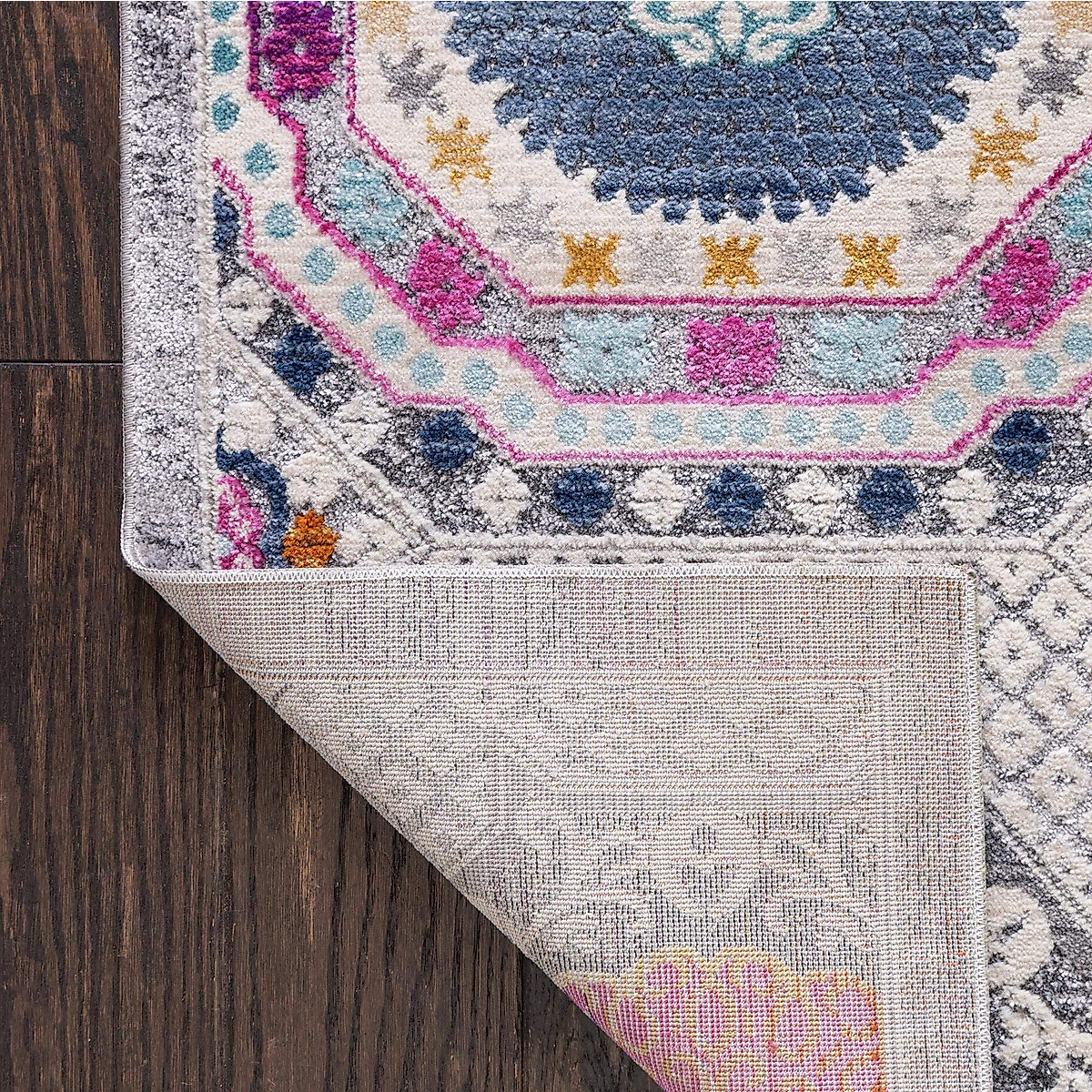 Rugs.com Budapest Collection Area Rug – 8' x 10' Multi Low-Pile Rug Perfect for Living Rooms, Large Dining Rooms, Open Floorplans