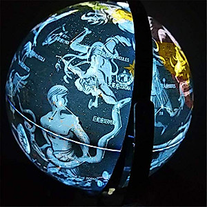World Globe with Illuminated Constellations – 9" Light Up Globe for Kids & Adults – Interactive Earth Globe for Educational Toys, Home Office Ornaments