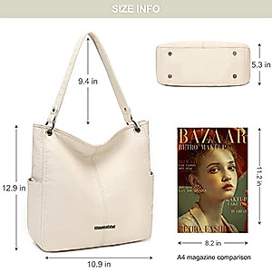 Montana West Hobo Purse for Women 2pcs Handbag Set Shoulder Bag Soft Washed Leather Top Handle Satchel with Wallet MWC2-115BG