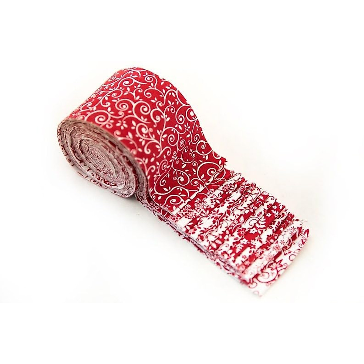 16 Pcs Fabric Strips Cute, Beautiful 100% Cotton Fabric Quilting Strips, Width 2.5 inch Length 44 inch, Gift Red & White Basics Jelly Roll pre-Cut, DIY Blanket