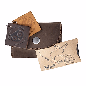 Hide & Drink, Leather Razor Case Wallet, Shaving Accessories, Personal Care Essentials, Handmade :: Bourbon Brown