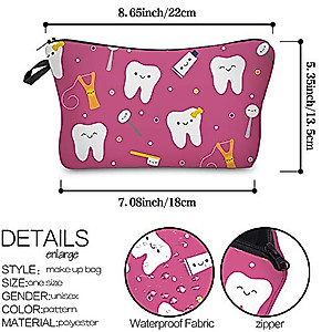 MRSP Cosmetic Bag Makeup bags for women,Small makeup pouch Travel bags for toiletries waterproof (Teeth)