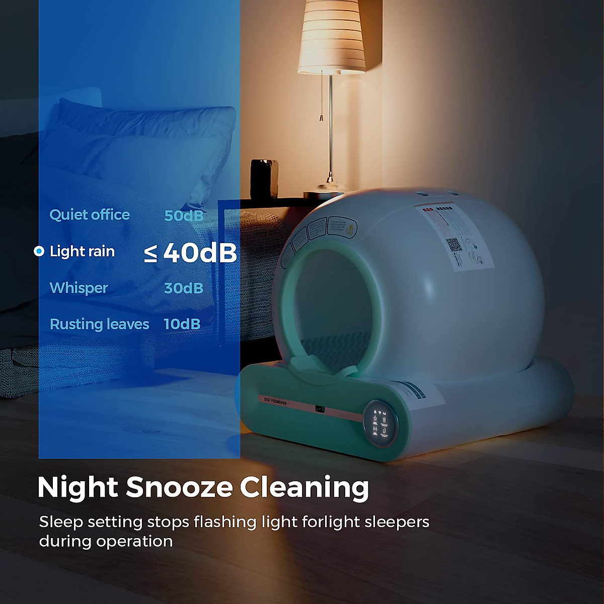 DER VIERBEINER Self-Cleaning Cat Litter Box, Automatic 65L+9L Large Capacity Cleaning Robot, APP Control/Odor Removal/Safety Protection Smart Cat Litter Box for Multiple Cats 【2023 Newest Version】