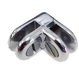 Only Garment Racks Chrome 2-Way Metal Glass Display Connector