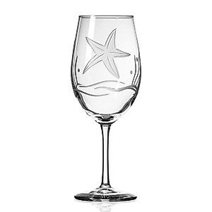 Rolf Glass Starfish White Wine Glass, 4 Count (Pack of 1), Clear