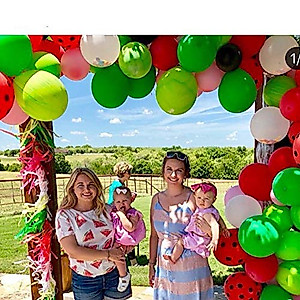 Fonder Mols Watermelon Party Tassel Garland DIY Kit Balloon Tail Tassels Melon Birthday Summer Party Decorations(Pack of 30, Coral Fuchsia Green Pink Polka) A24