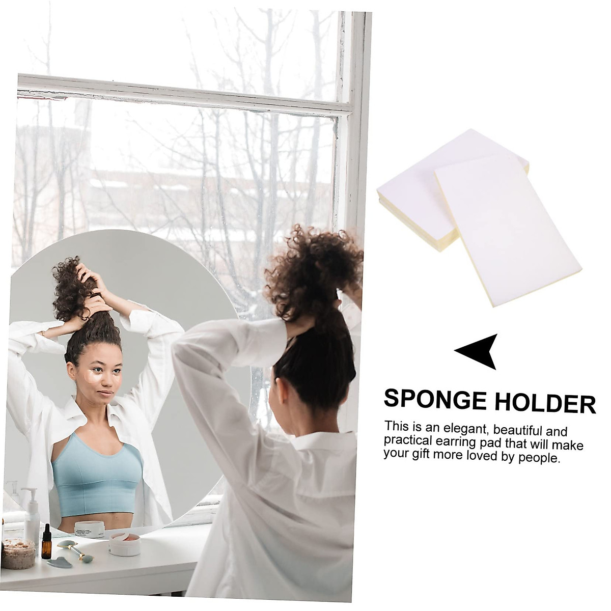 Holibanna 4pcs Box Jewelry Box Pad Earrings Sponge Display Shelf Earstud Insert Vanity Tray Foam Insert Ear Stud Holder Jewelry Showcase Pads Ring Holder Insert Props Glasses White