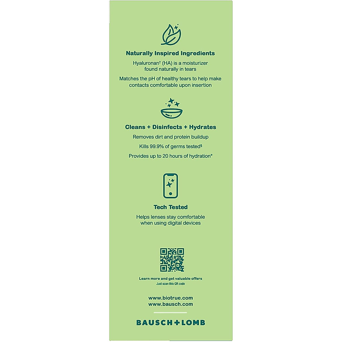 Contact Lens Solution by Biotrue, Multi-Purpose Solution for Soft Contact Lenses, Lens Case Included, 10 Fl Oz (Pack of 2)