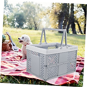 YARNOW 3pcs Picnic Basket Grocery Crate Folding Storage Crate Laundry Basket Camping Basket Collapsible Market Basket Fruit Containers Folding Storage Basket Miscellaneous Pp Toy