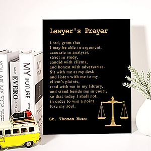 Inspirational Canvas Wall Art Motivational Lawyer's Prayer Quote Canvas Print Positive Painting Office Home Wall Decor Framed Lawyers Gift 12x15 Inch