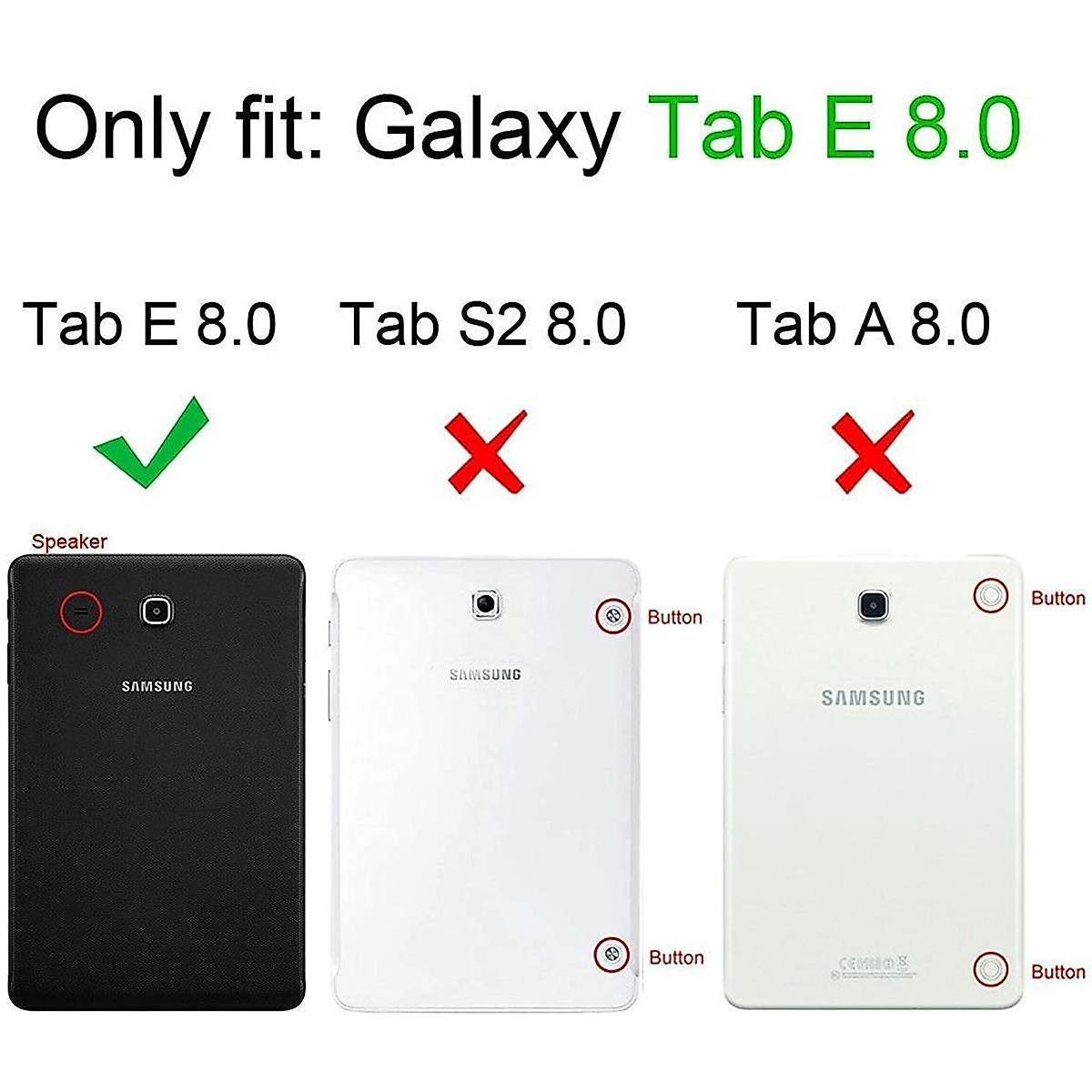 BMOUO Kids Case for Samsung Galaxy Tab E 8.0 inch - EVA Shockproof Case Light Weight Kids Case Super Protection Cover Handle Stand Case for Kids Children for Samsung Galaxy TabE 8-inch Tablet - Blue