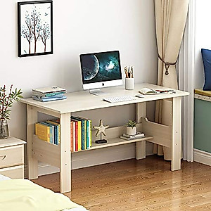 XXXDXDP Home Desktop Computer Desk with Bookshelf Simplistic Industrial Style Bedroom Laptop Study Table Office Table Workstation