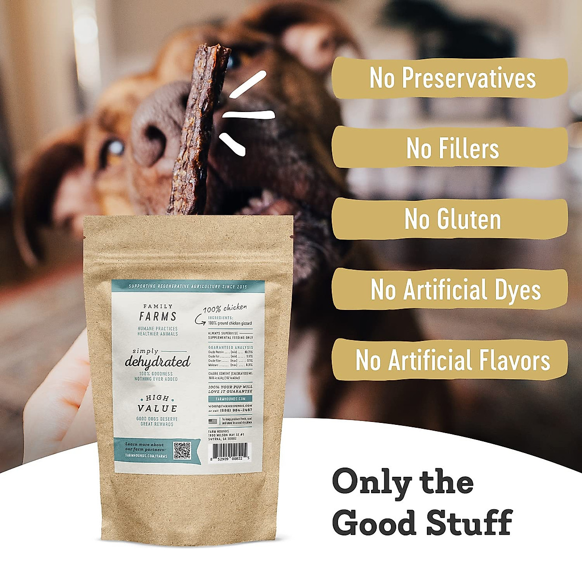 Farm Hounds - Chicken Gizzards - Premium Natural Chicken Jerky For Dogs - From 100% Humanely Raised Chicken - Break-To-Size - Great For Training & Treats - No Added Fillers - Made in USA - 4oz -1 Pack