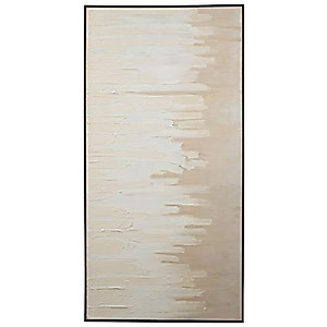 Signature Design by Ashley Jennaya Modern Abstract Framed Hand Painted Wall Art, 60 x 30, Beige, Living Room