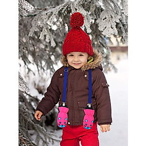 SATINIOR Mitten Clips Fully Adjustable (23.6-47.2 Inch) Glove Clips Elastic Gloves Clip for Kids (Royal Blue)