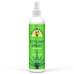 Lily Of The Desert Natural Hold Aloe Vera Hair Spray for All - Unscented, Alcohol-Free, Non-Aerosol, 8 Fl Oz