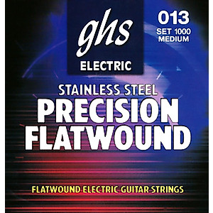 GHS Strings - Precision Flatwound Guitar Strings - (Model 1000) - Medium Gauge (013-054)