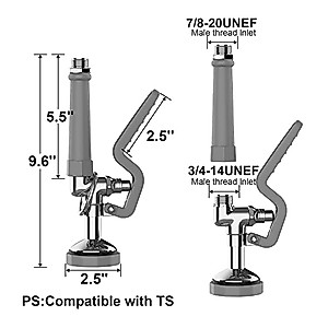 Pre Rinse Spray Valve, JZBRAIN Commercial Sink Faucet with Sprayer Replacement Part Sprayer Valve Head for Kitchen Sink Dishes Cleaning Task - Grey