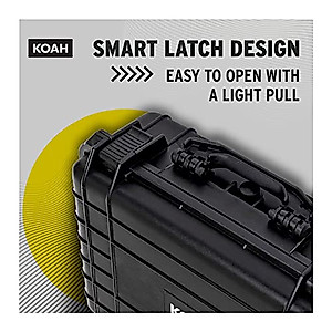 Koah Weatherproof Hard Case with Customizable Foam (18 x 14 x 7 Inch)