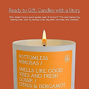 Anecdote Candles 'Bottomless Mimosas' Coconut Soy Wax Candle | Premium Hand Poured & Long Burning | Citrus & Bergamot Scent | Phthalate-Free | for Home, Office, Gift - 9 Oz