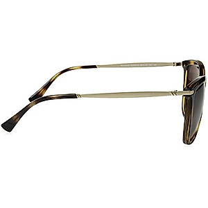 Ralph by Ralph Lauren Women's RA5245 Cat Eye Sunglasses, Shiny Dark Havana/Gradient Brown, 55 mm