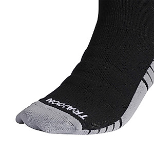 adidas Team Speed 2 Soccer Socks for Boys, Girls, Men and Women (1-Pair), Black/White/Light Onix Grey, Medium
