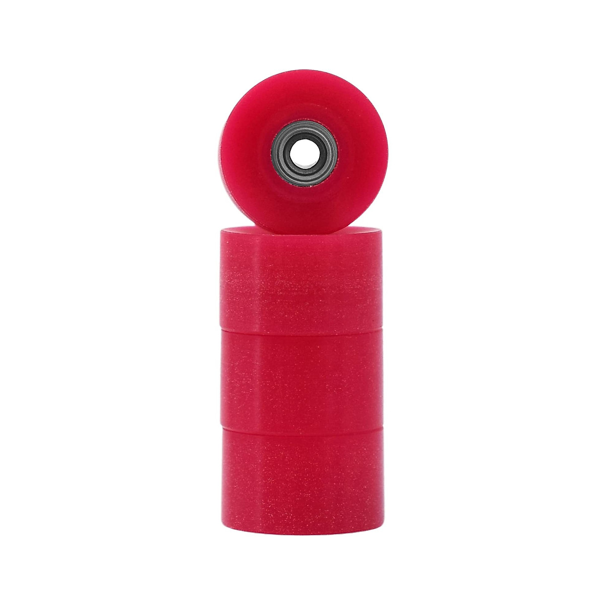 Teak Tuning Apex 71D Urethane Fingerboard Wheels - Cruiser Style, Bowl Shaped, 8.7mm Diameter - ABEC-9 Stealth Bearings - Made in The USA - Cherry Red Colorway