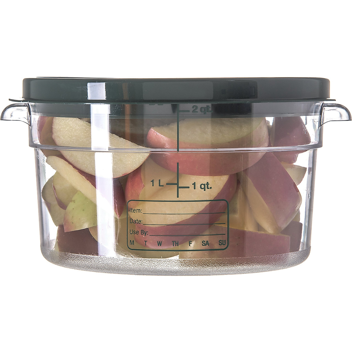 Carlisle FoodService Products Storplus Round Food Storage Container with Stackable Design for Catering, Buffets, Restaurants, Polycarbonate (Pc), 2 Quart, Clear, (Pack of 12)