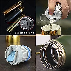 Water Bottle Coffee Mug Thermos Bullet thermos tumbler Vacuum Insulated Double Wall Keeps Liquid Hot or Cold Father 's day Gifts for Husband Tactical 17oz 500mL Outdoor Travel