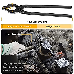 0004930-300 Blacksmiths' Tong Hammer For Holding Hot Steel Firmly Fit Blacksmiths Flat Clip(300mm)