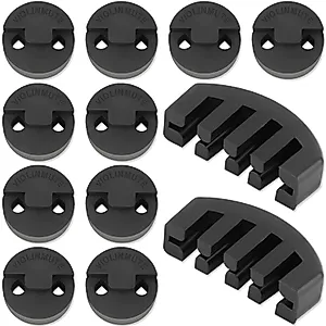 Rubber Violin Practice Mute Set, 10 Pack Round Tourte Style Mute for Violin and Small Viola & 2 Pack Claw Style 4/4 Violin Practice Mute,Ultra Practice Silencer(Black)