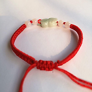 The Best Feng Shui Red String Bracelet with Color Jade Pi Xiu/Pi Yao Bead Lucky Wealthy Amulet Brecelet Jewelry